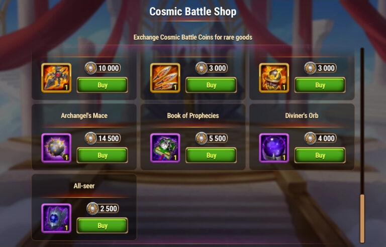 [Hero Wars Guide]Cosmic Battle Shop - Insights with HeroWars Login
