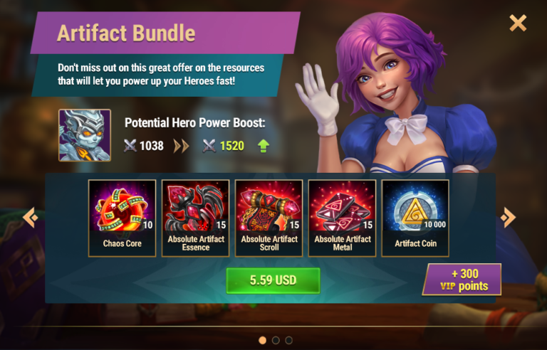 [Hero Wars Guide]The Offer of the day!: Artifact Bundle - Insights with HeroWars Login