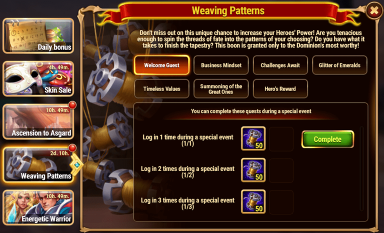 [Hero Wars Guide]Weaving Patterns - Insights with HeroWars Login