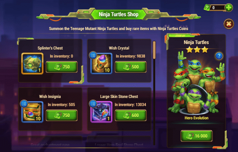 [Hero Wars Guide]Hero Brawls (Ninja Turtles) - Insights with HeroWars Login